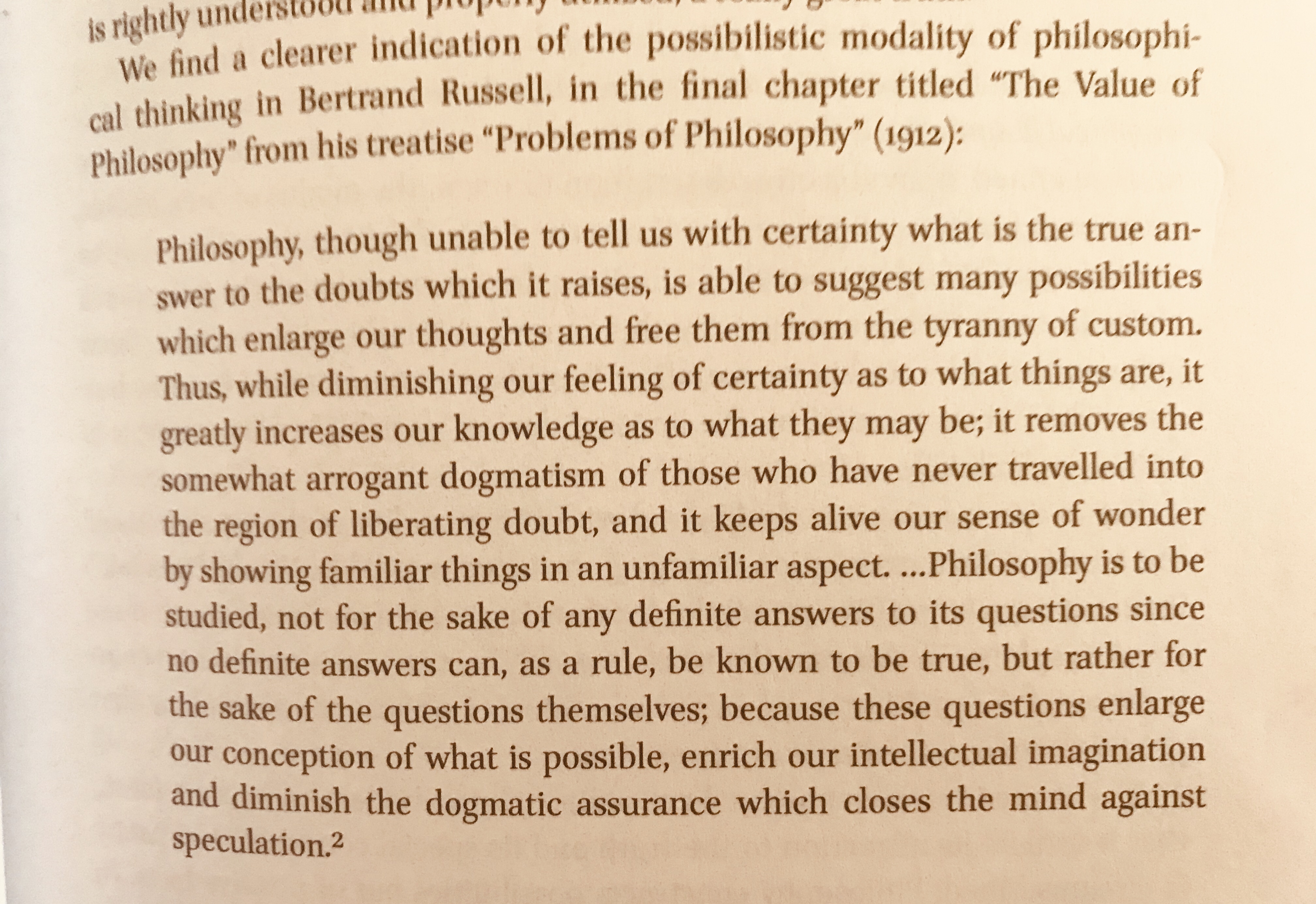 Philosophy as Art of the Possible (B. Russel) – CREALECTICS